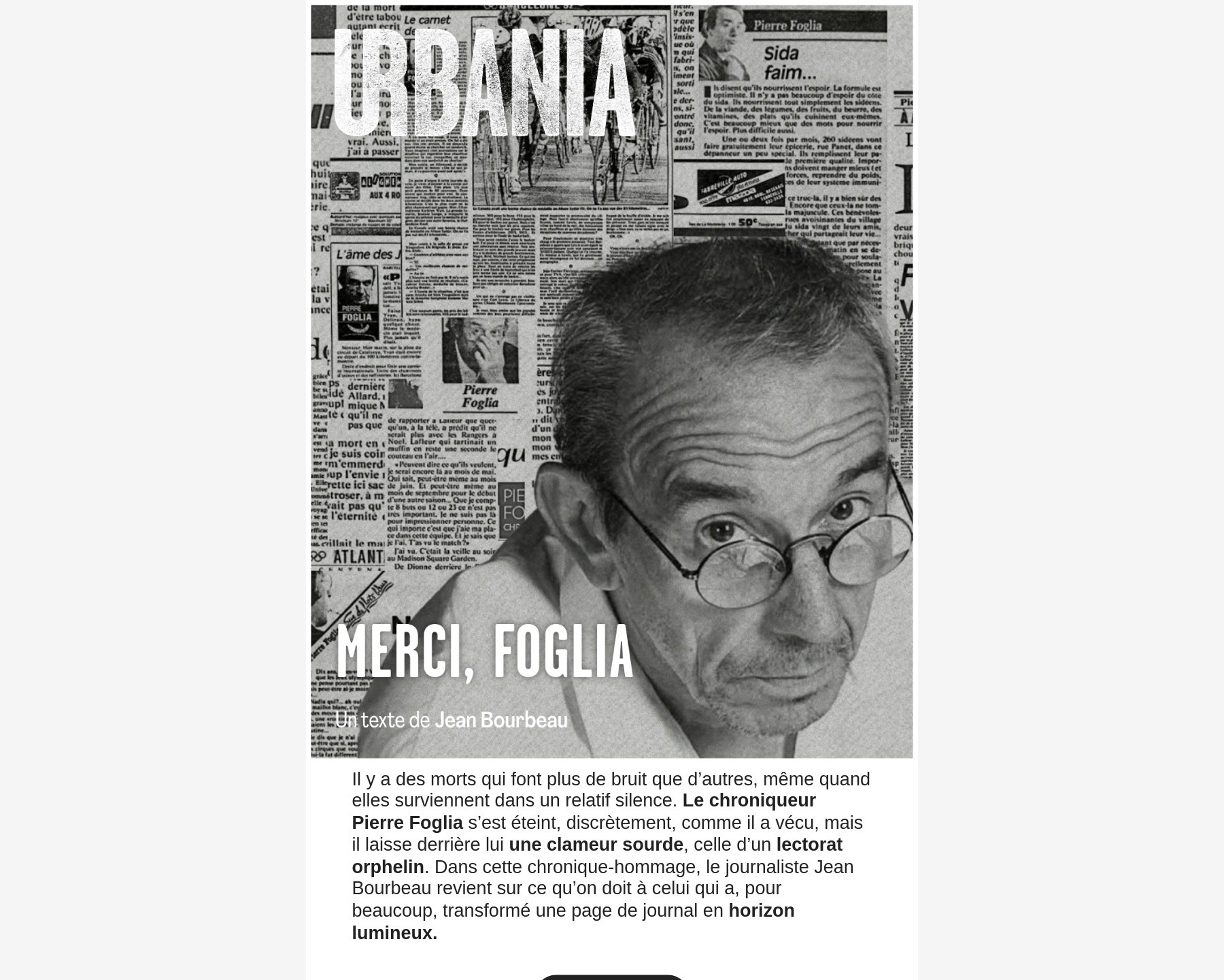 Au revoir M. Foglia 🌟 | URBANIA